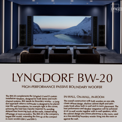 BW-20 fact sheet - Lyngdorf Audio
